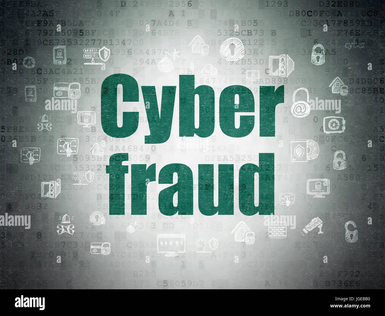 Privacy concept: Cyber Fraud on Digital Data Paper background Stock ...