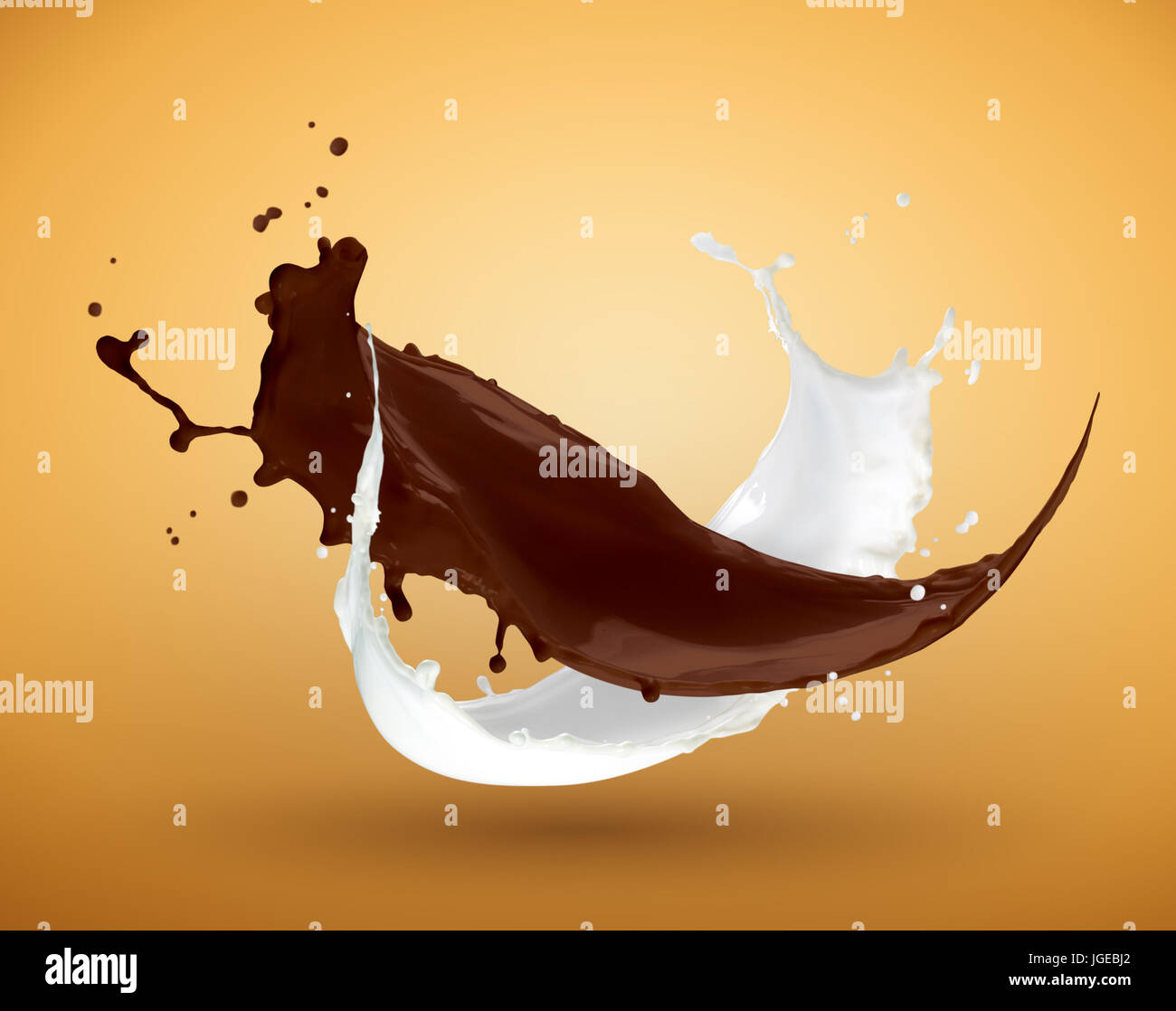 fresh milk and chocolate splash Stock Photo - Alamy