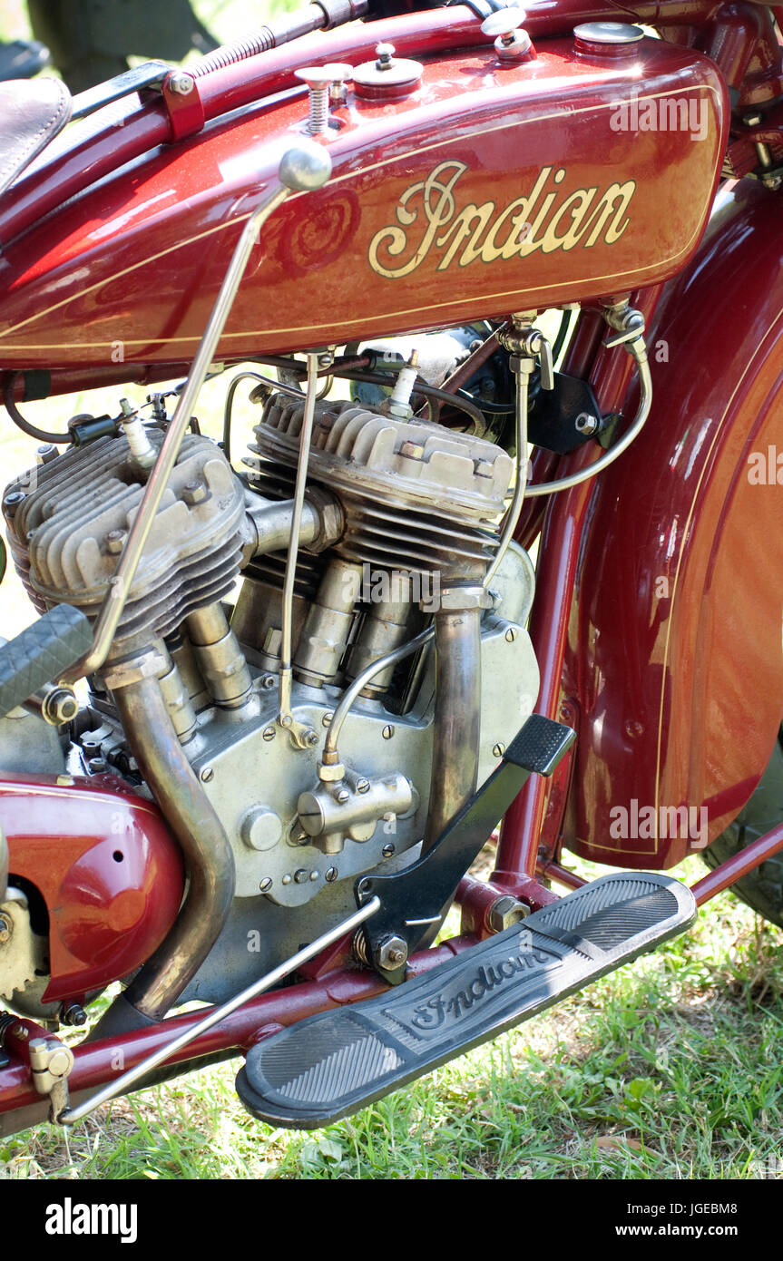 1928 Indian Scout Motorcycle. Classic American Motorcycle, Engine Stock ...