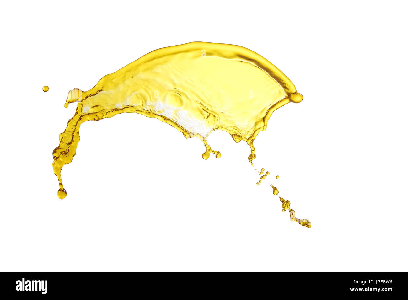 beautiful yellow liquid splash isolated over white background Stock ...