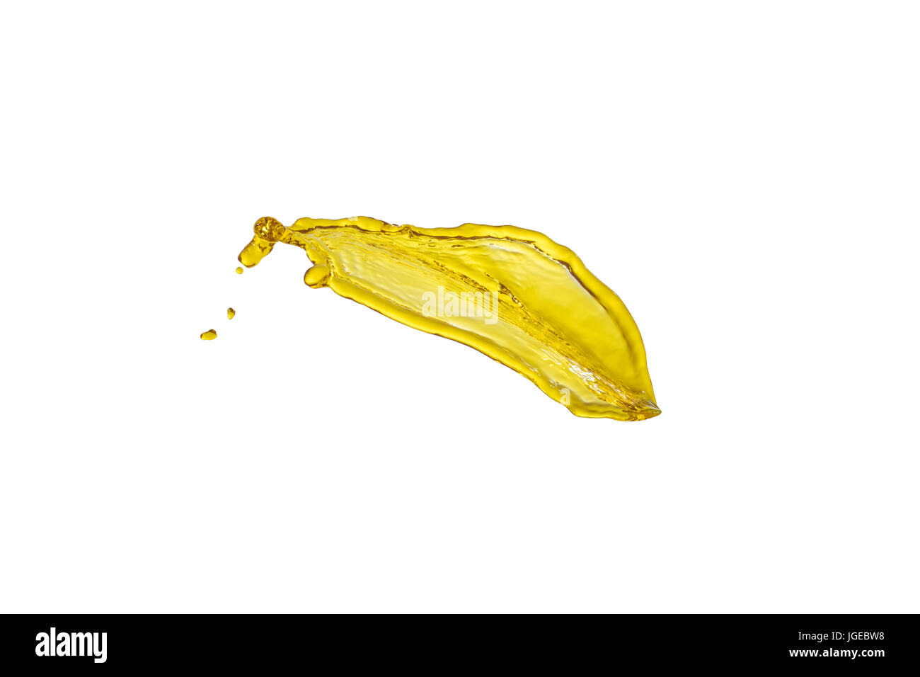 beautiful yellow liquid splash isolated over white background Stock ...