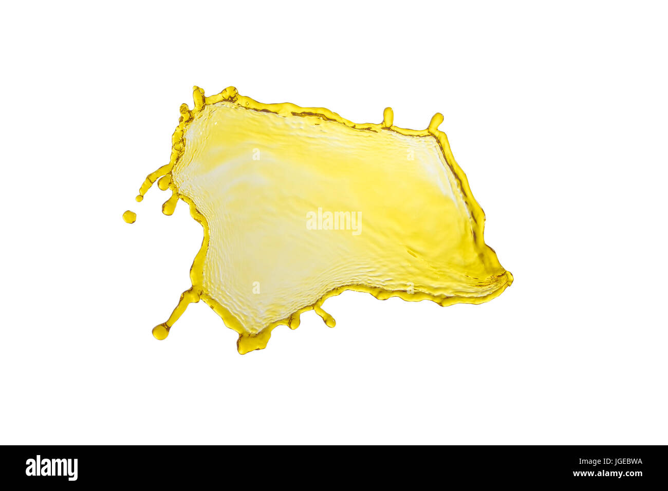 beautiful yellow liquid splash isolated over white background Stock ...