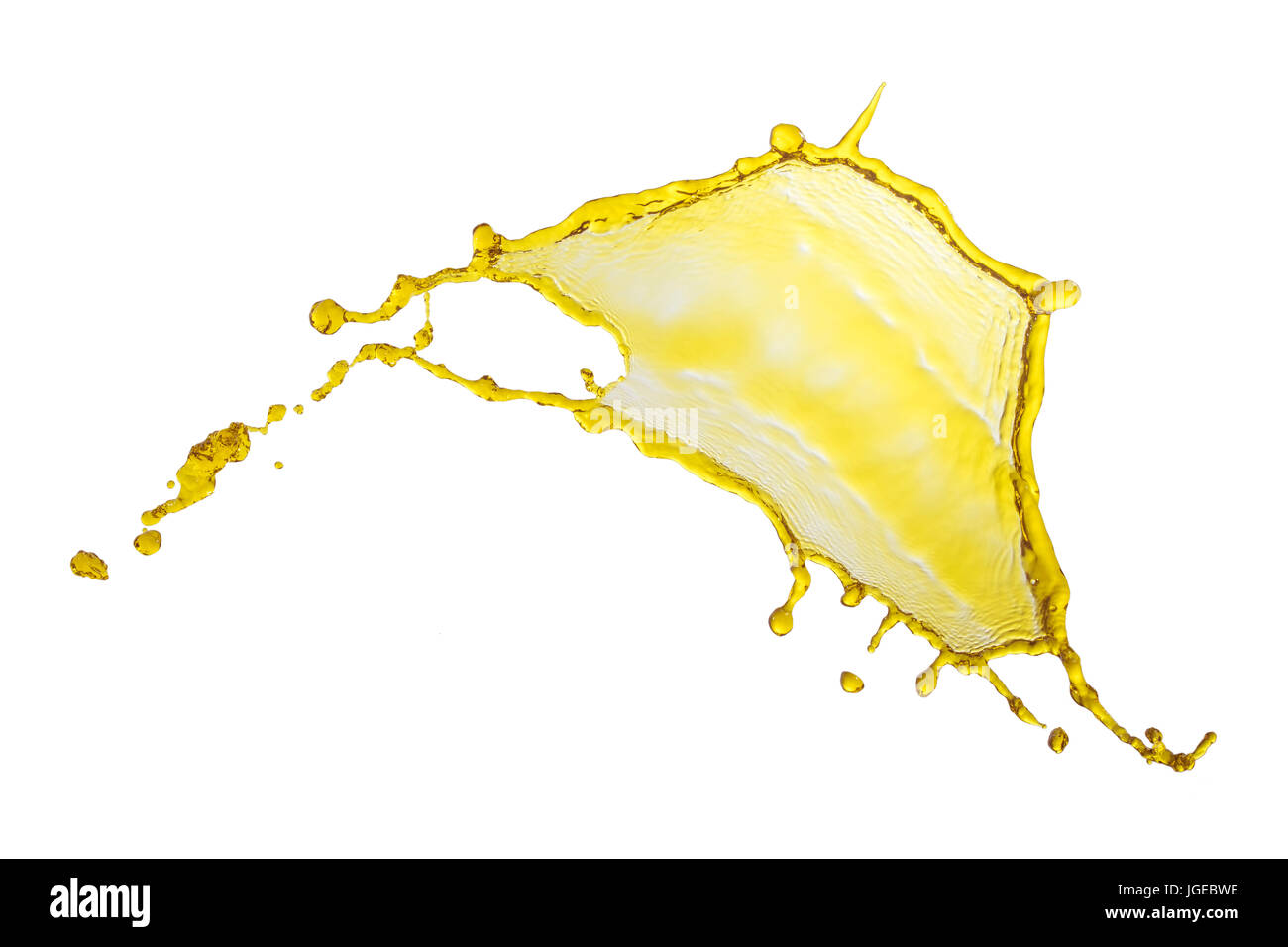 beautiful yellow liquid splash isolated over white background Stock ...
