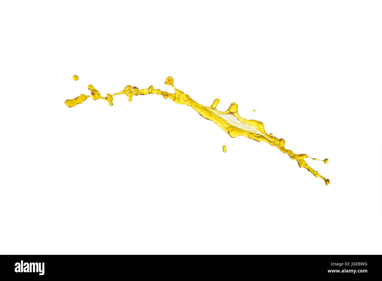 beautiful yellow liquid splash isolated over white background Stock ...