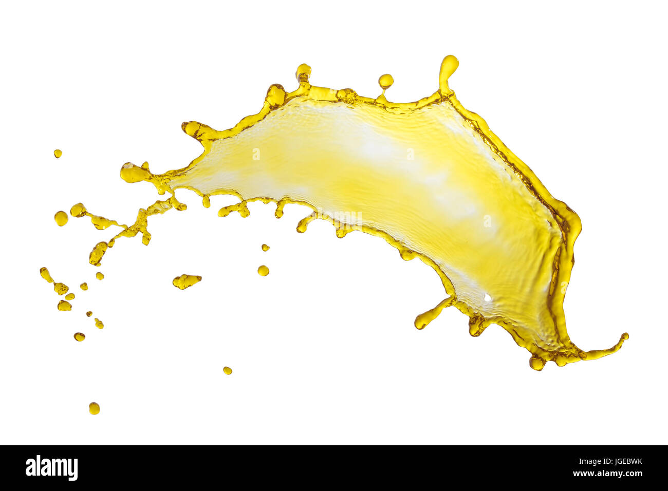 beautiful flying yellow splash isolated over white background Stock ...