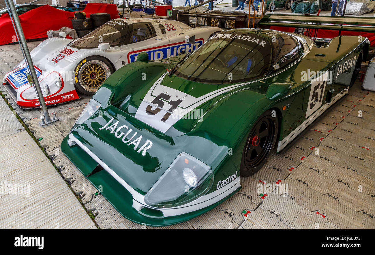 1985 Jaguar XJR-6 endurance racer in the paddock area of the 2017 ...