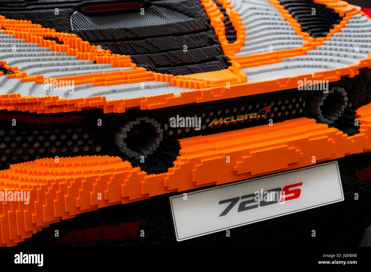 Close-up detil of the Lego McLaren 720S supercar at the 2017 Goodwood ...