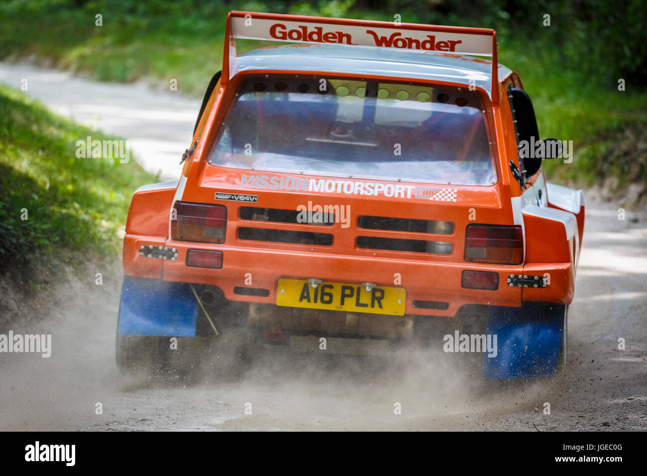 1986 MG Metro 6R4 Group B rally car with driver John Saunders on the ...