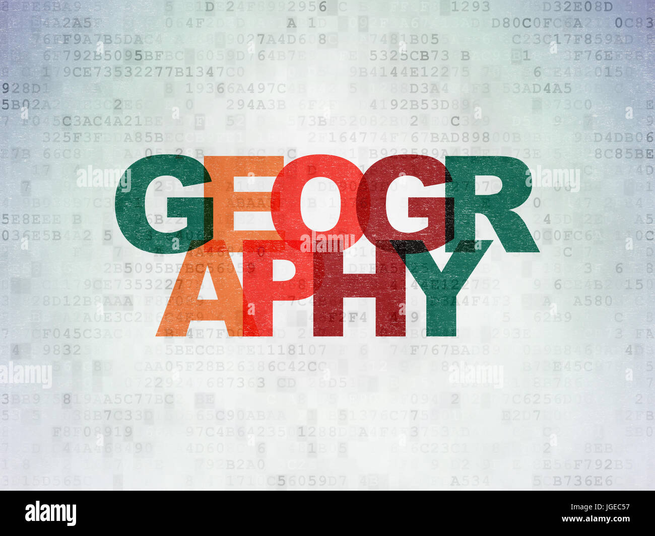 Learning concept: Geography on Digital Data Paper background Stock ...