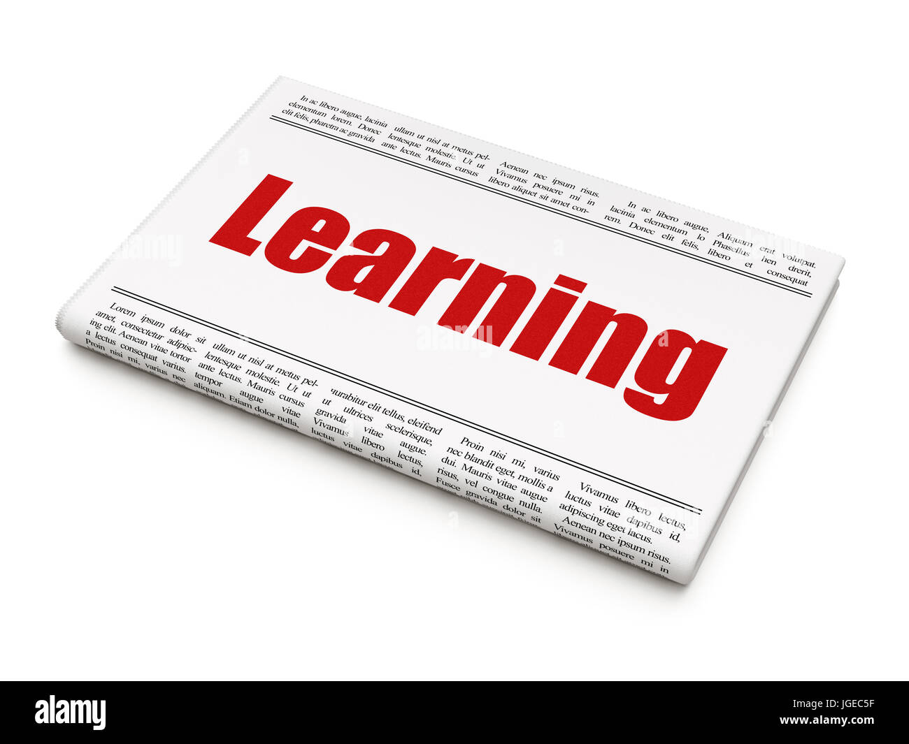 Studying concept: newspaper headline Learning Stock Photo - Alamy