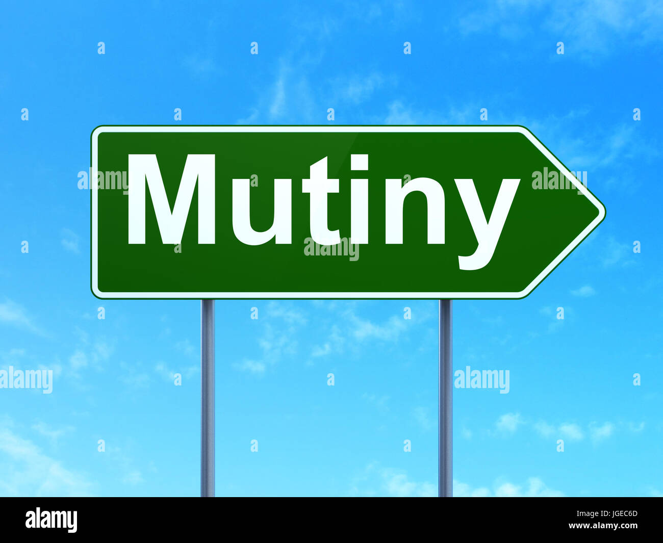 Political concept: Mutiny on road sign background Stock Photo - Alamy