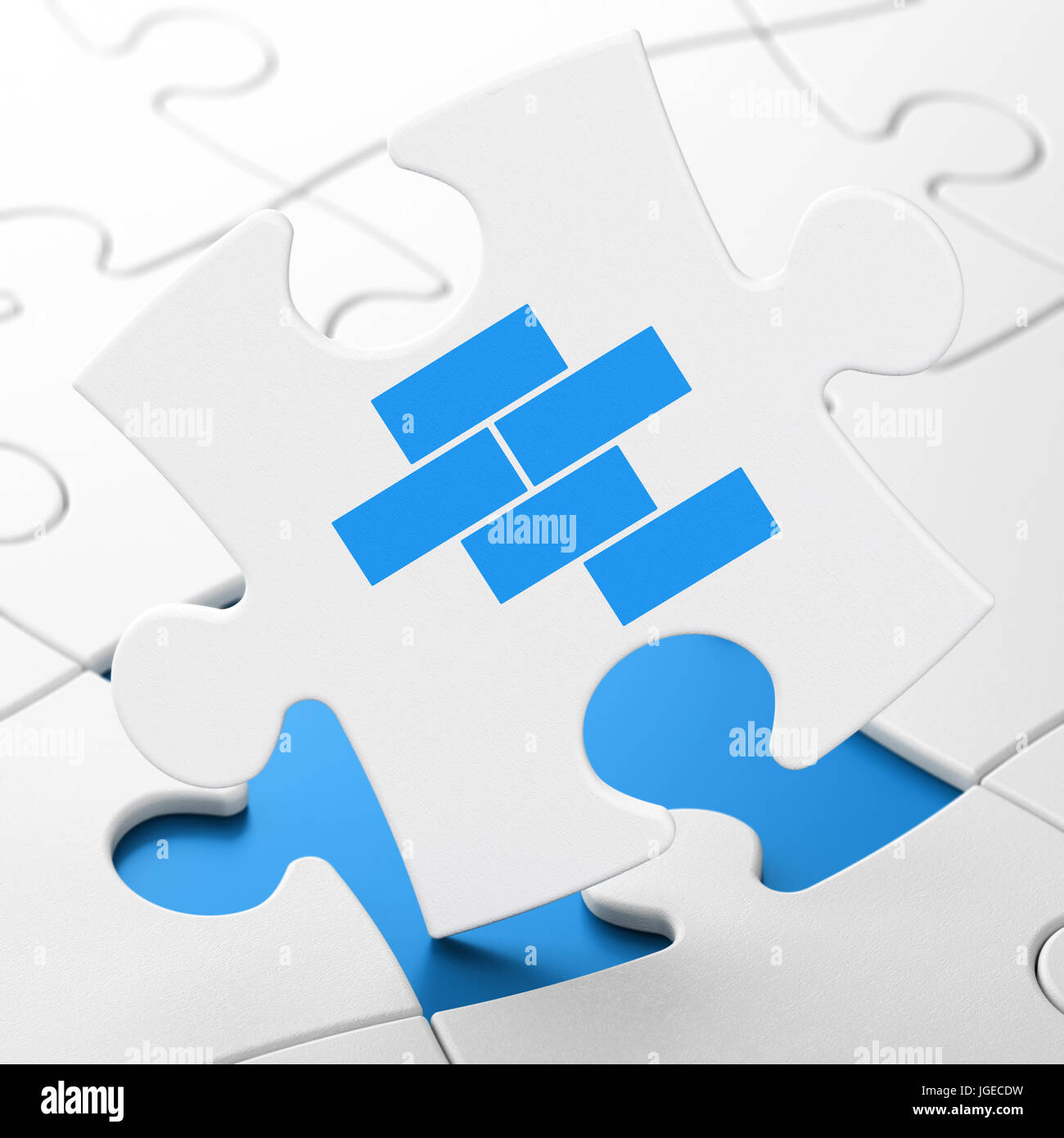 Constructing concept: Bricks on puzzle background Stock Photo - Alamy
