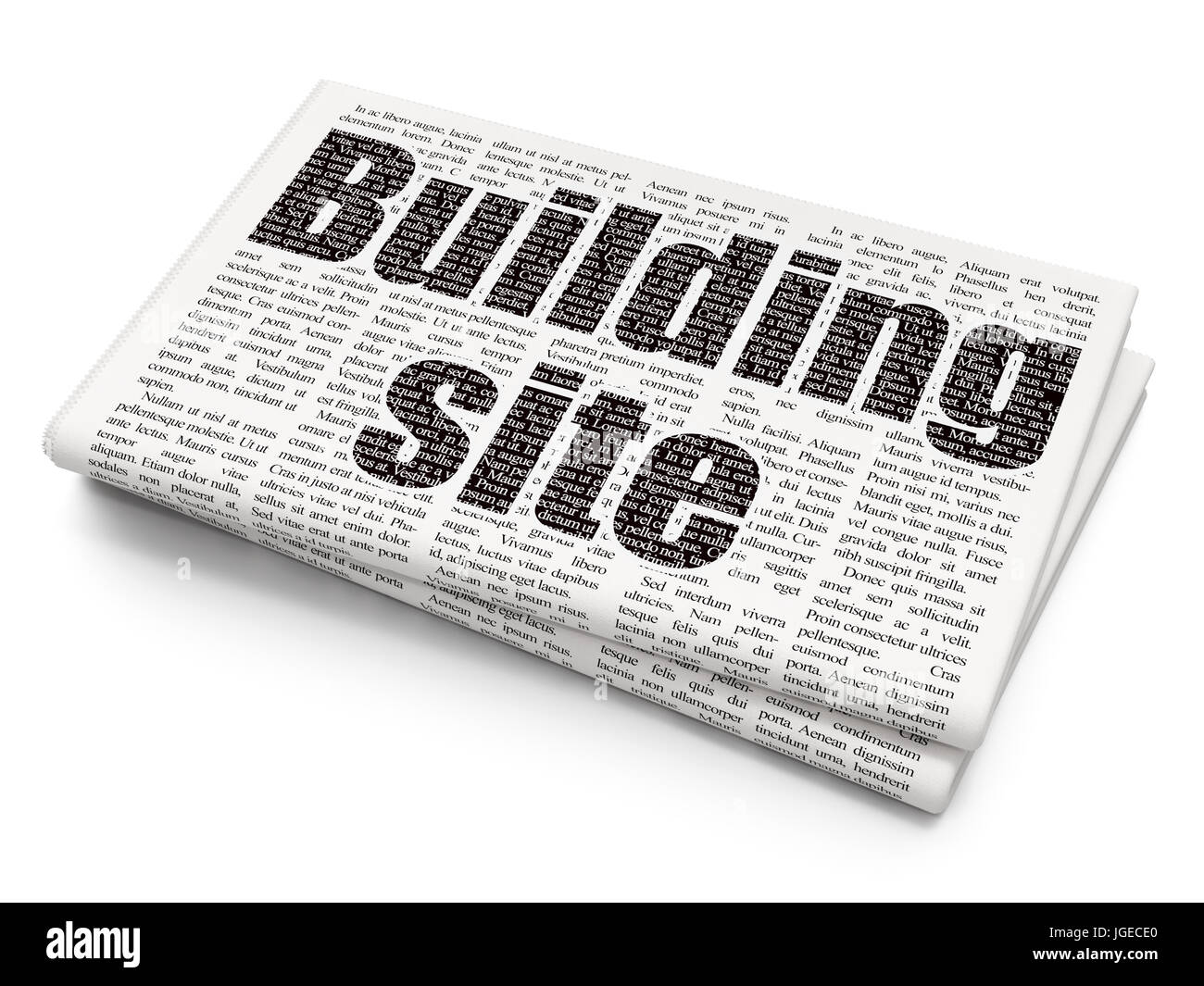 Construction concept: Building Site on Newspaper background Stock Photo ...