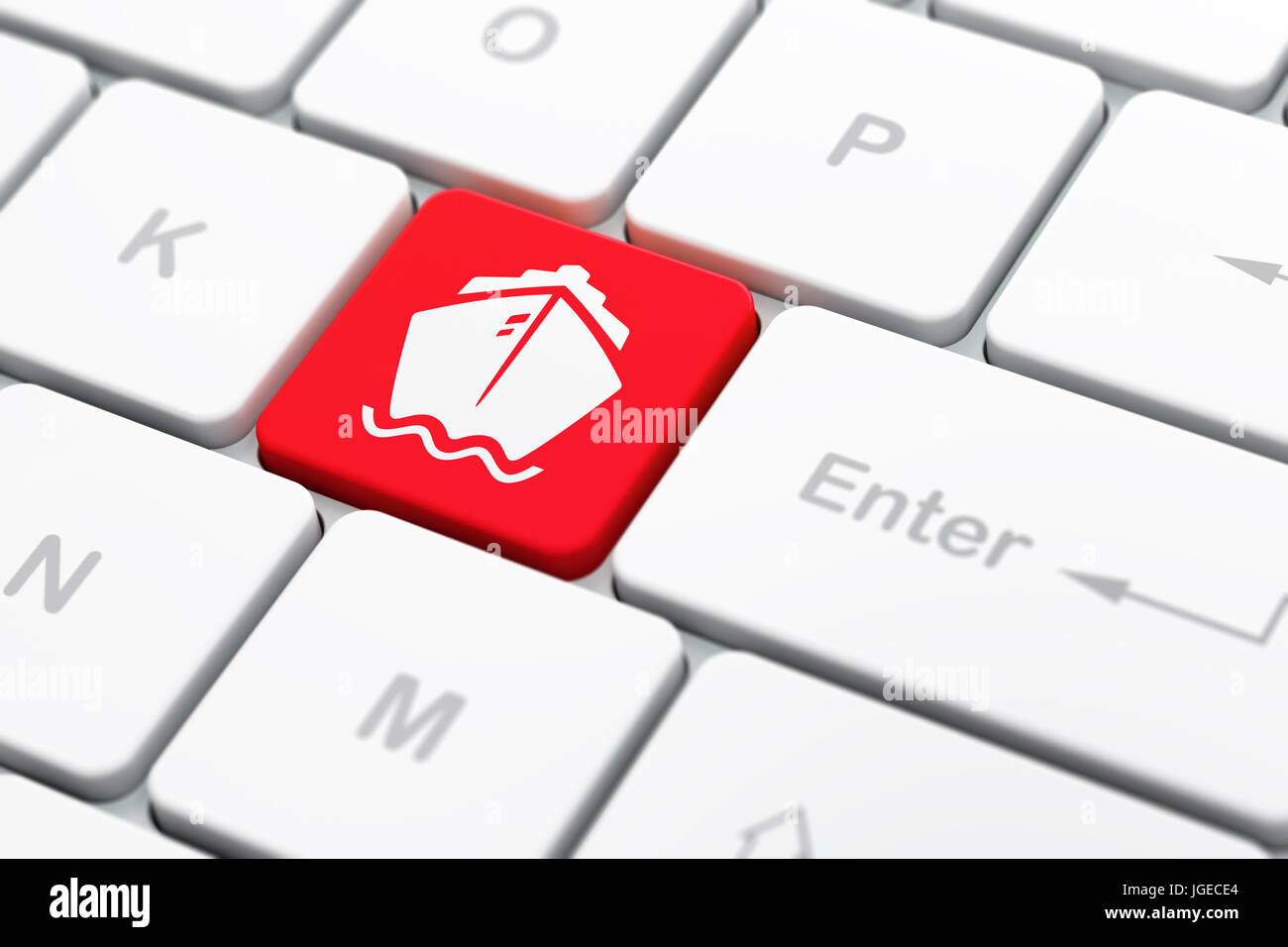 Travel concept: Ship on computer keyboard background Stock Photo - Alamy