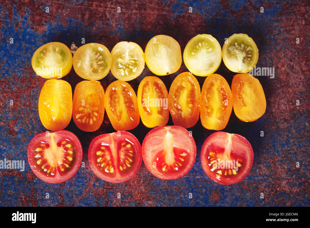 Little multi colored tomatoes Stock Photo - Alamy