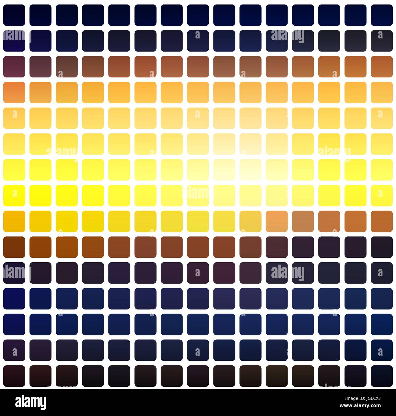 Blue yellow orange black vector abstract rounded corners tiles mosaic ...