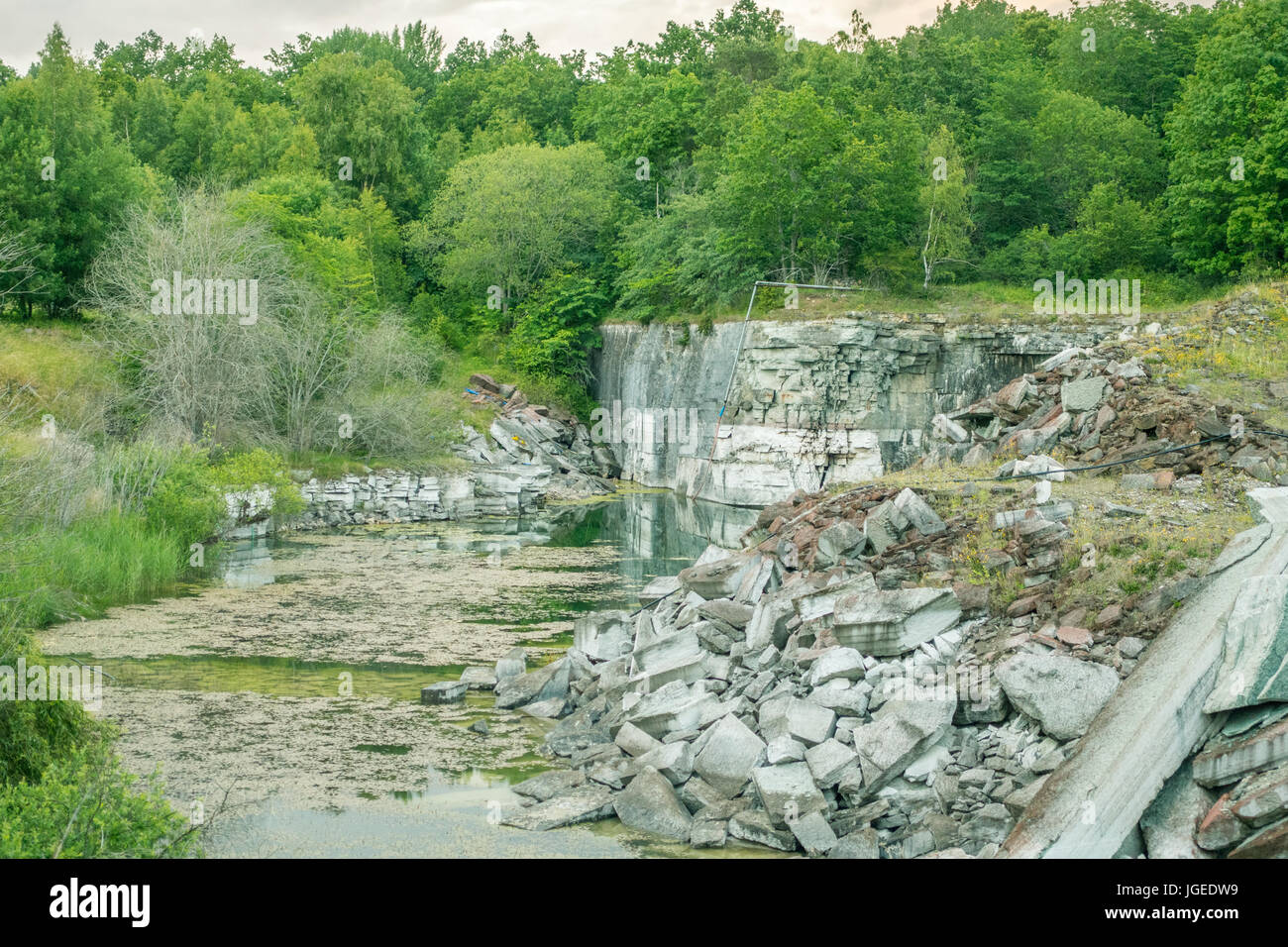 Borghamn Marble quarry Stock Photo - Alamy