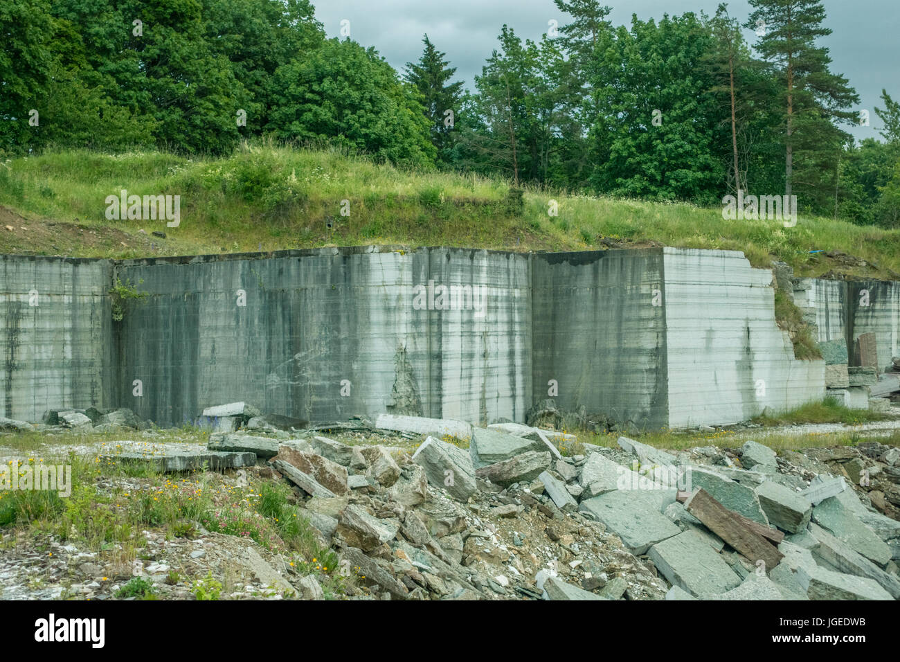 Borghamn Marble quarry Stock Photo - Alamy