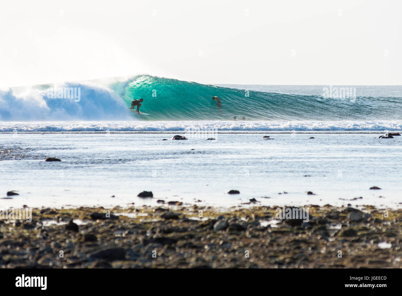 7th June 2017; Desert Point, Lombok, Indonesia.; Surfers from around ...
