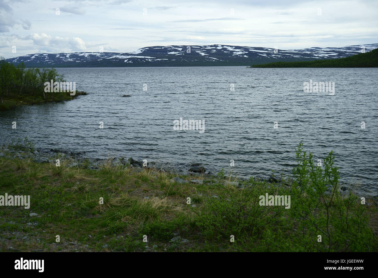 Kilpisjärvi Lake and Fells, near Norwegian border, Finland Stock Photo ...
