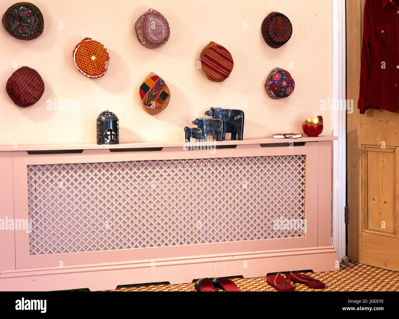 Collection of caps displayed on all above radiator with newly fitted ...