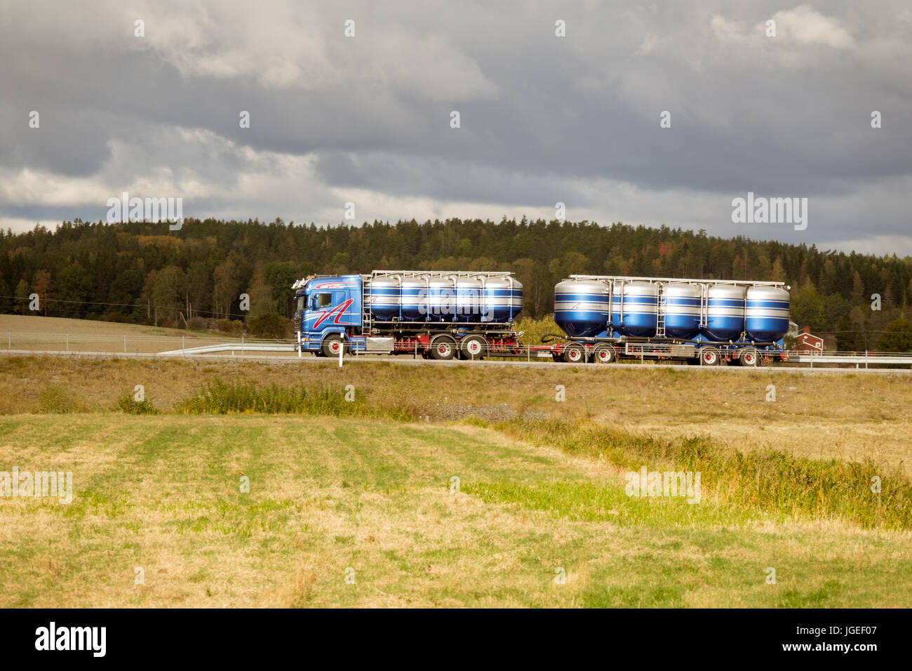 Truck on a rural highway Stock Photo - Alamy