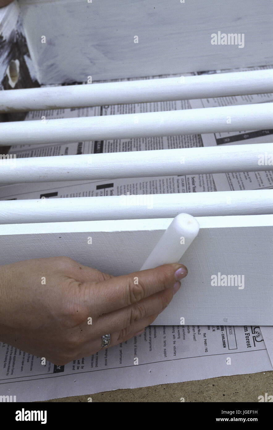 Making a suspended storage rack. Step x steps Stock Photo - Alamy