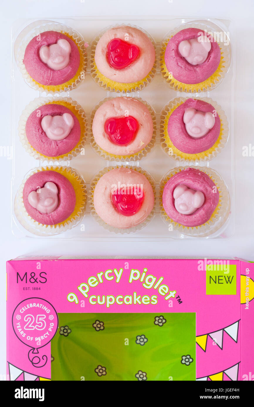 M&S Percy Piglet cupcakes celebrating 25 years of Percy Pig - sponge ...