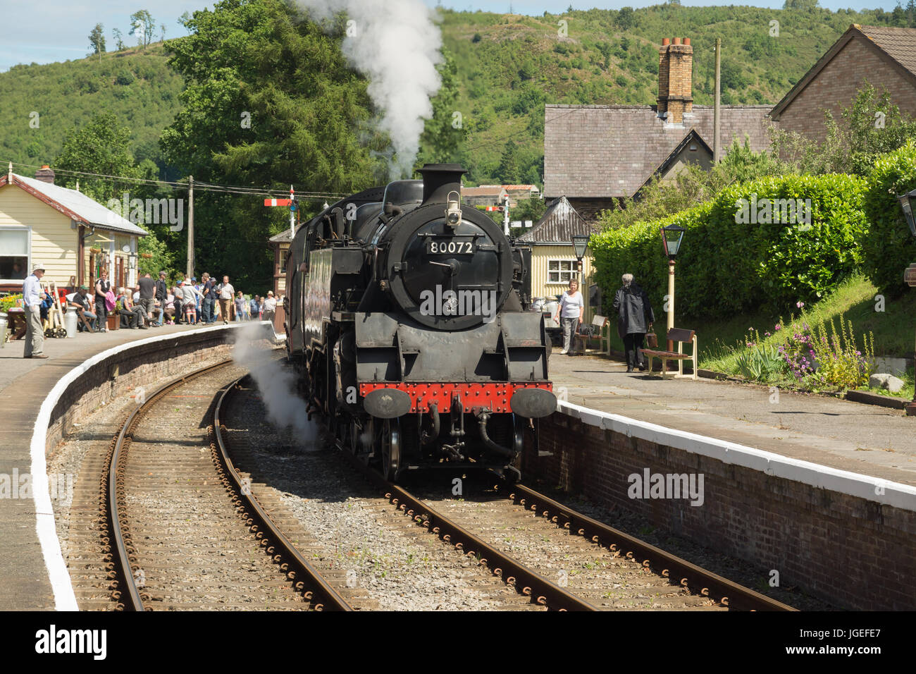 Standard tank engine 80072 at Glyndfyrdwy station North Wales part of ...