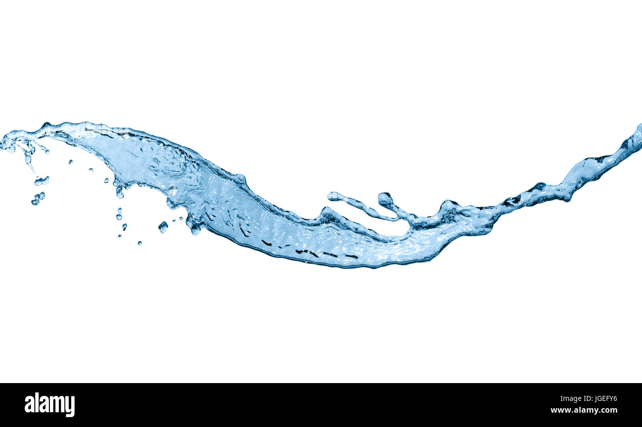 Long stream of flowing water on white background Stock Photo - Alamy