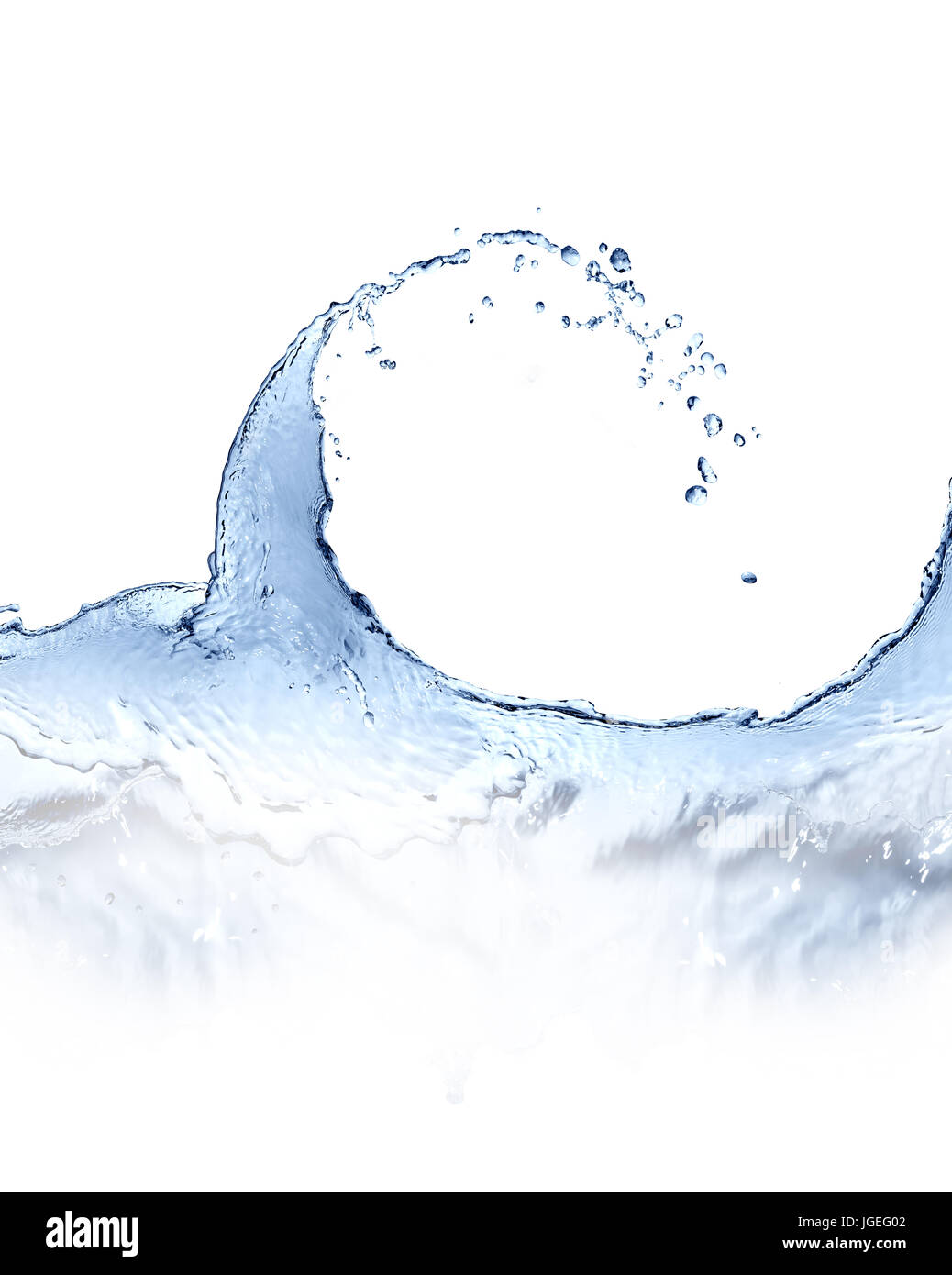 Abstract blue splashing water on white background Stock Photo - Alamy
