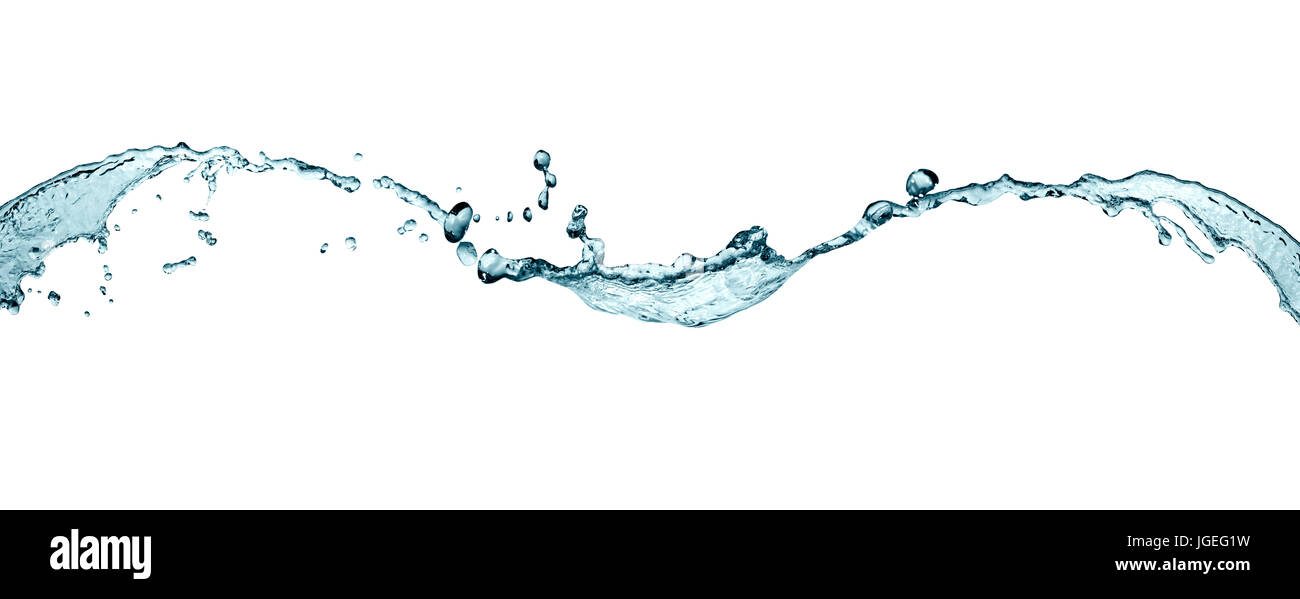 Abstract blue splashing water as line on white background Stock Photo ...