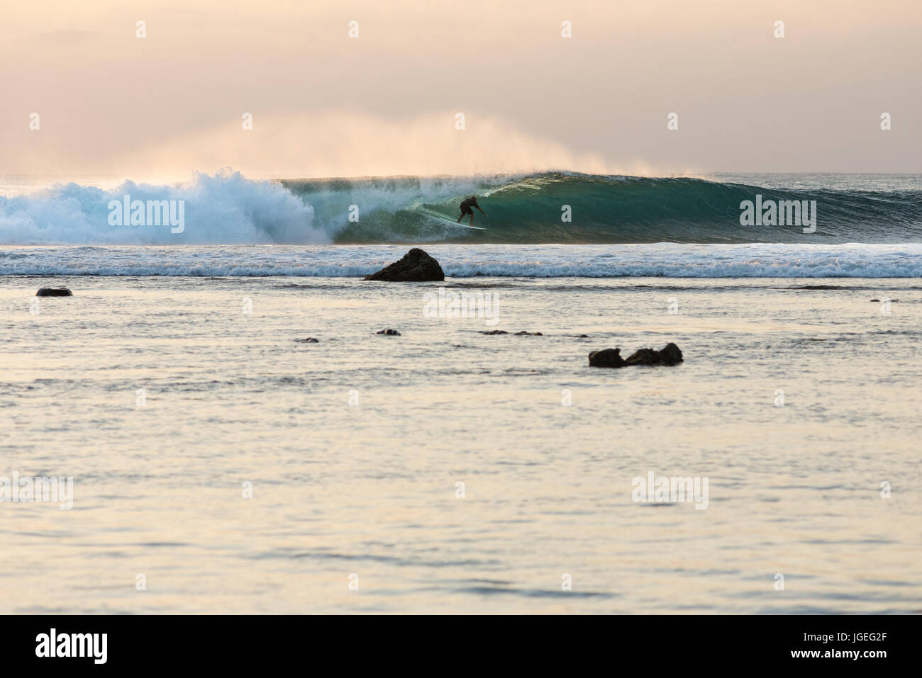 7th June 2017; Desert Point, Lombok, Indonesia.; Surfers from around ...