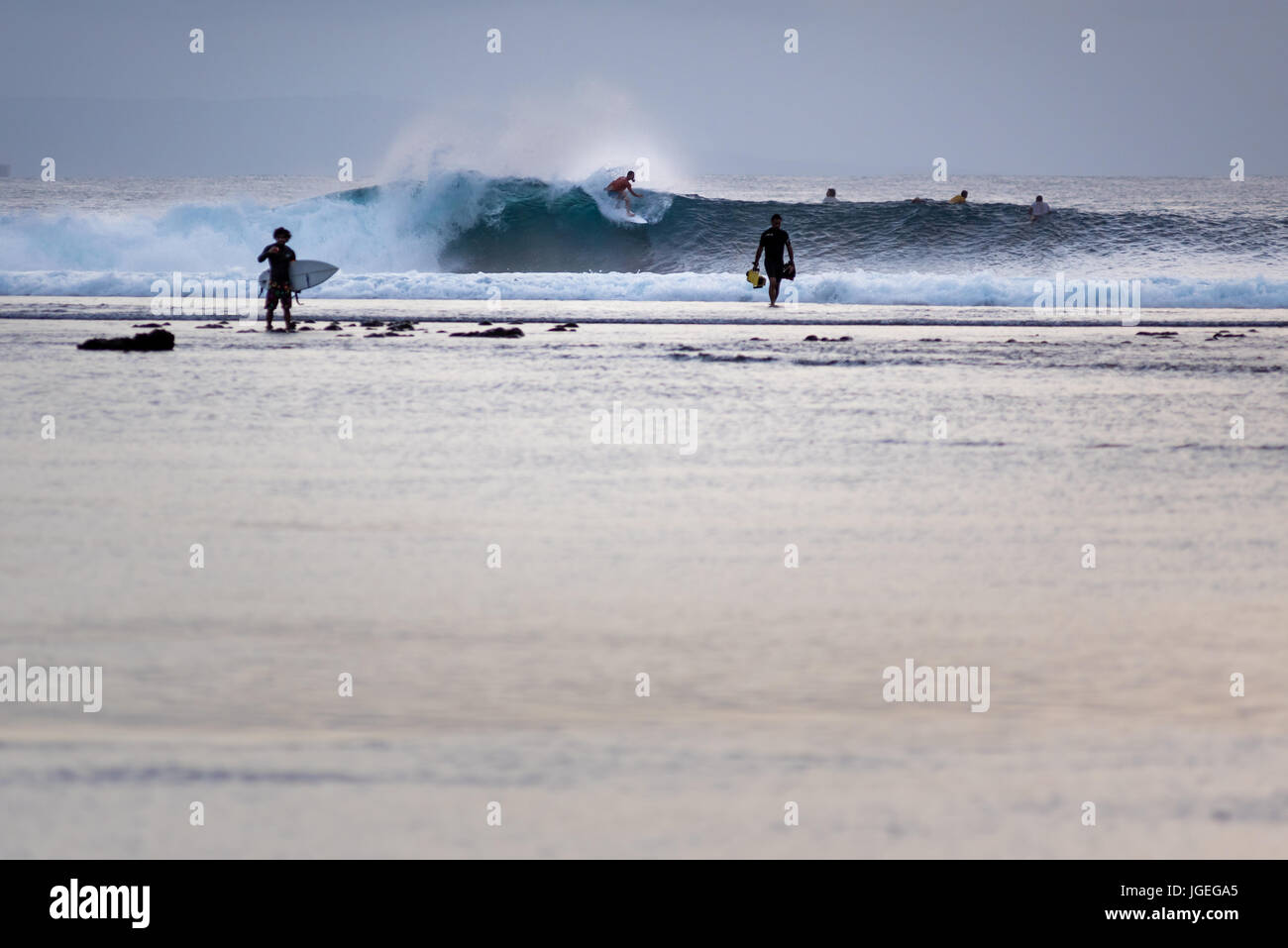 7th June 2017; Desert Point, Lombok, Indonesia.; Surfers from around ...