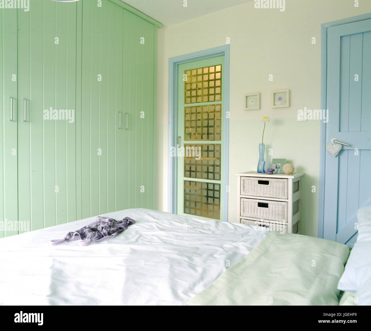 Modern bedroom in small flat Stock Photo - Alamy