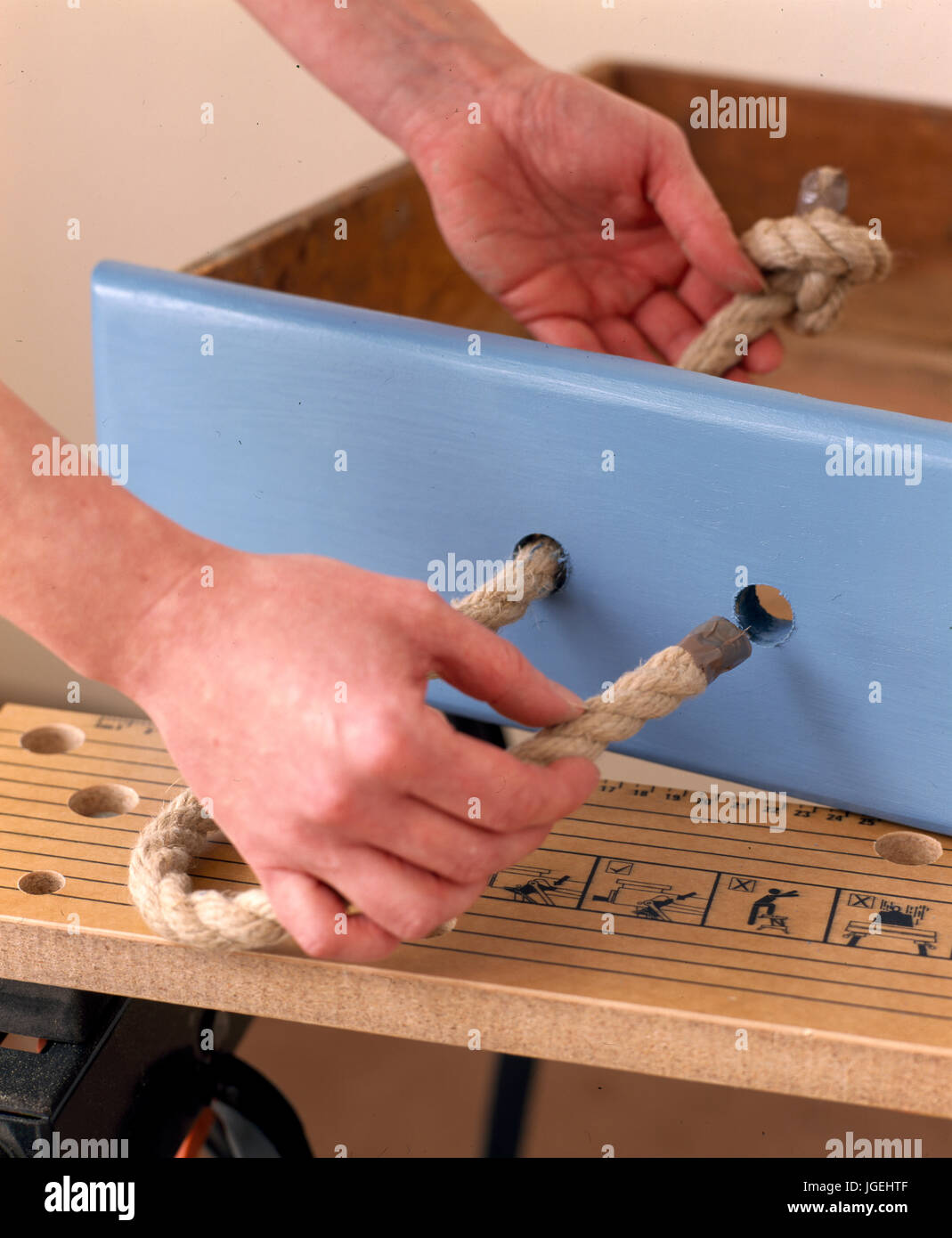 Fixing rope handle to drawer: Step x step shots of craft and diy ...
