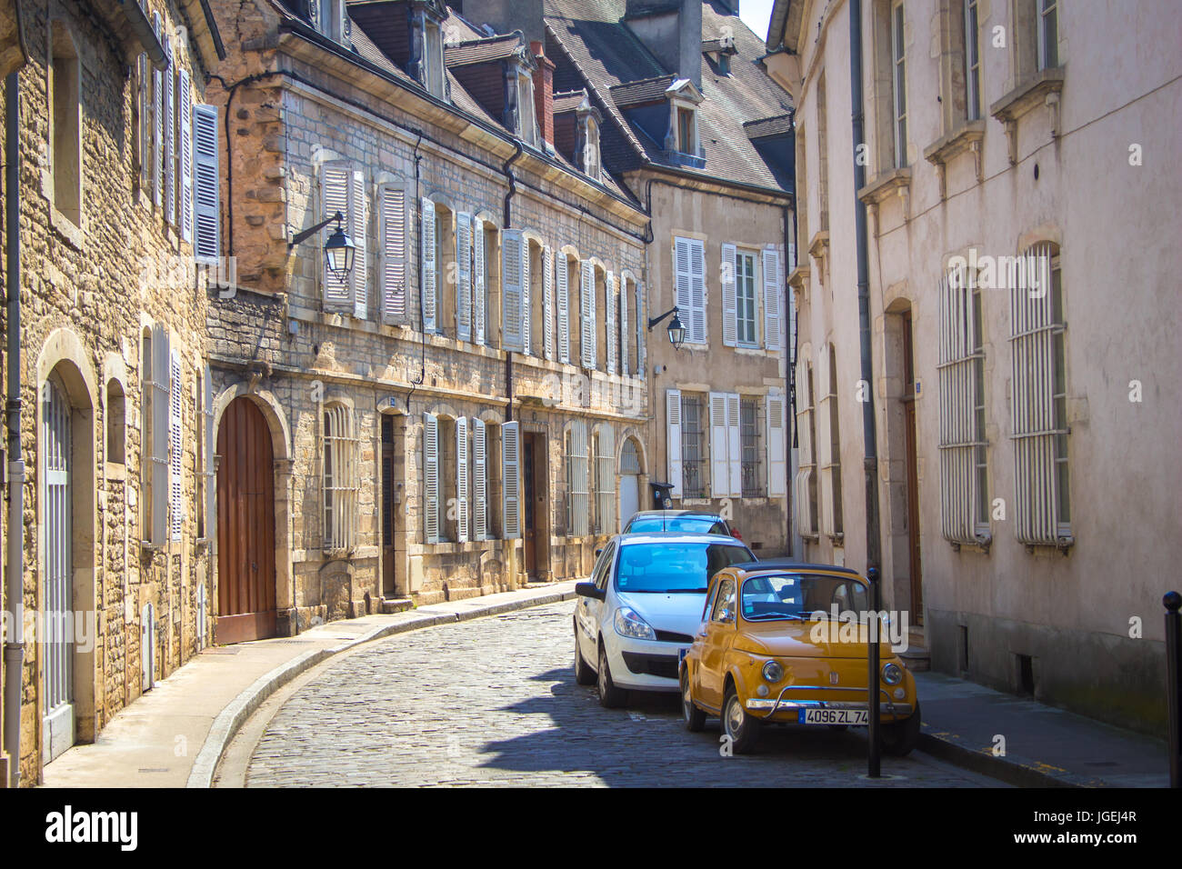 Quaint European Street in Beaune, France Stock Photo - Alamy