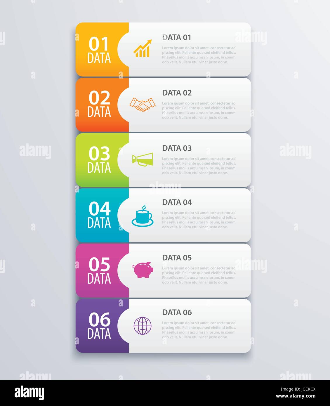 6 infographic tab index banner design vector and marketing template ...