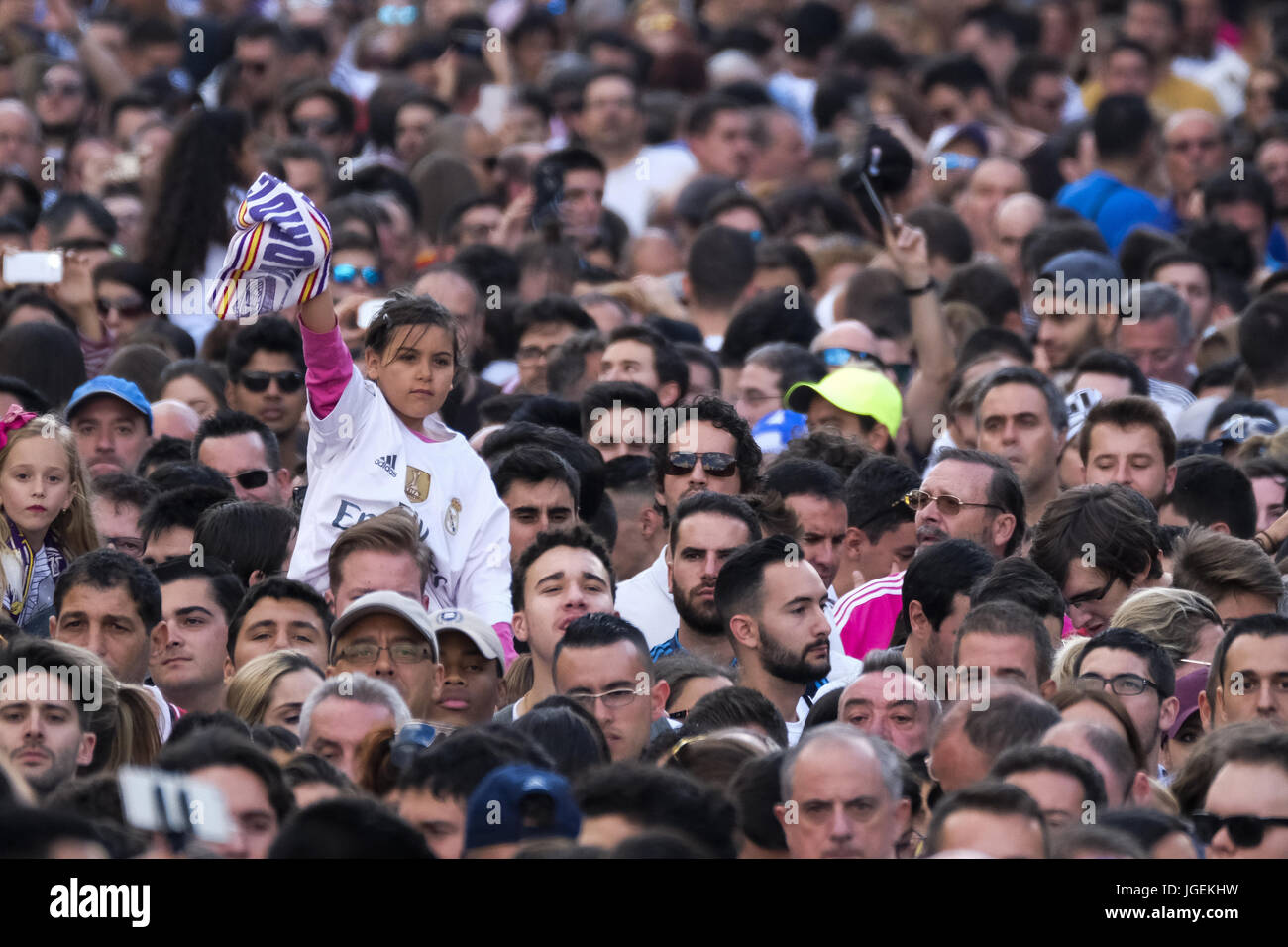 Real Madrid parade around Plaza de Cibeles in Madrid, Spain after ...