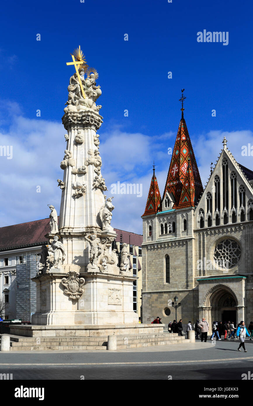 Holy Trinity Square with the Plague column, Castle Hill, Buda Palace ...