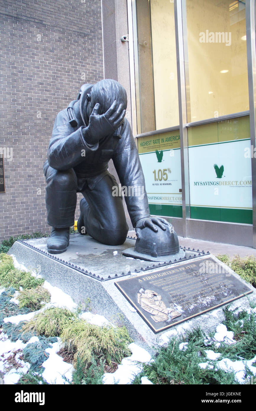 A Firefighter's Prayer, Times Square, New York, United States Stock ...