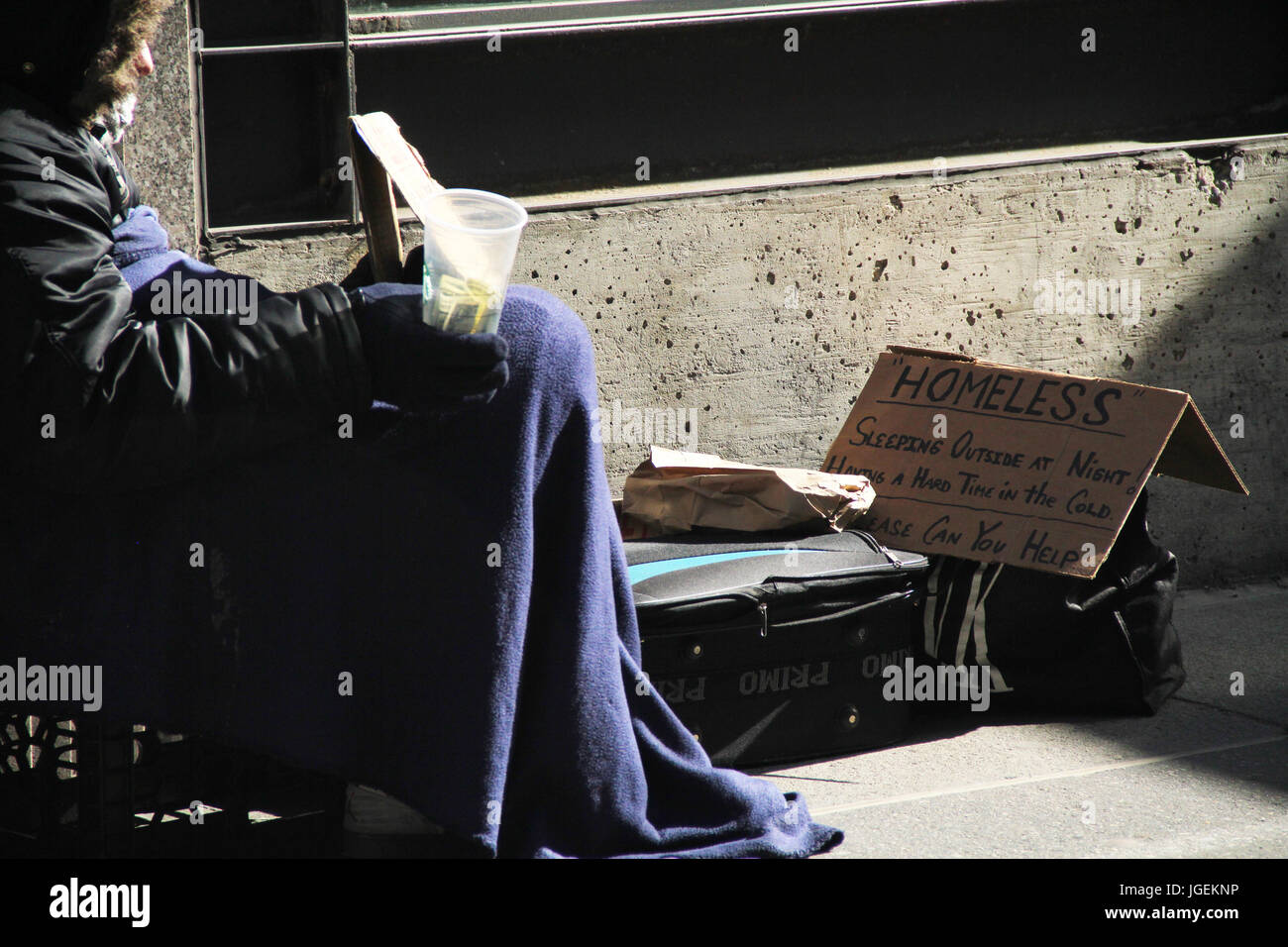 Homeless, Fifth Avenue, Times Square, New York, United States Stock ...