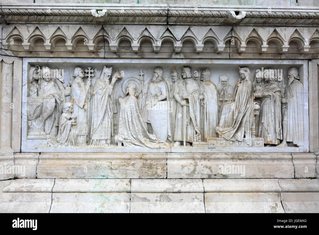 Details on the statue of King Istvan ( Stephan ) Fishermans Bastion ...