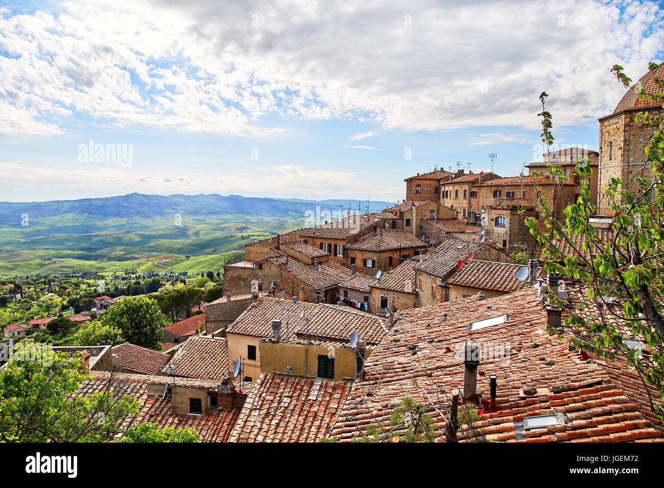 Panoramic view of Volterra city, Italy Stock Photo - Alamy