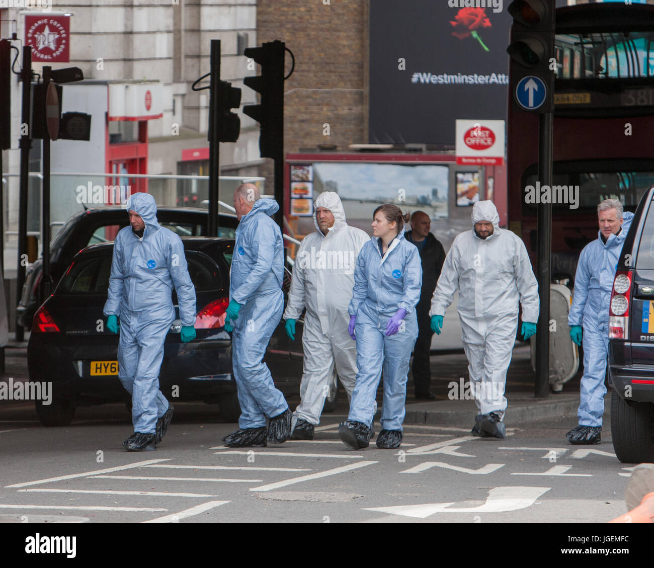 Monday after the scene of Terrorist Attack on London Bridge. Featuring ...