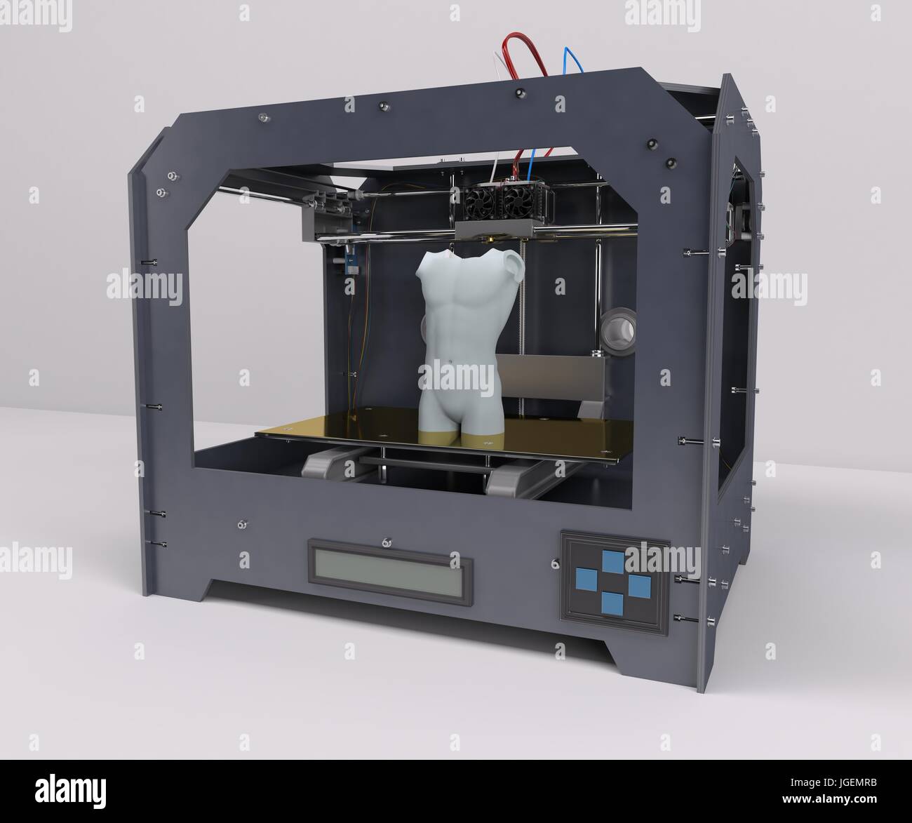 3D Render of 3 Dimensional Printer Stock Photo - Alamy