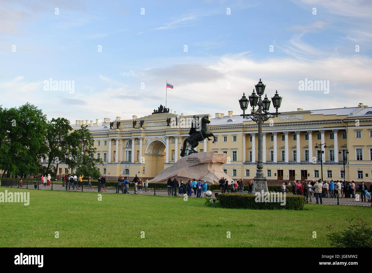 Monument to Peter I, Senate and Synod building on Senate square, St ...