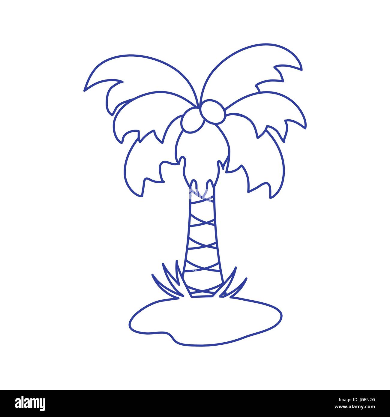 Cute vector icon of the palm tree. Design for banner, poster or print ...
