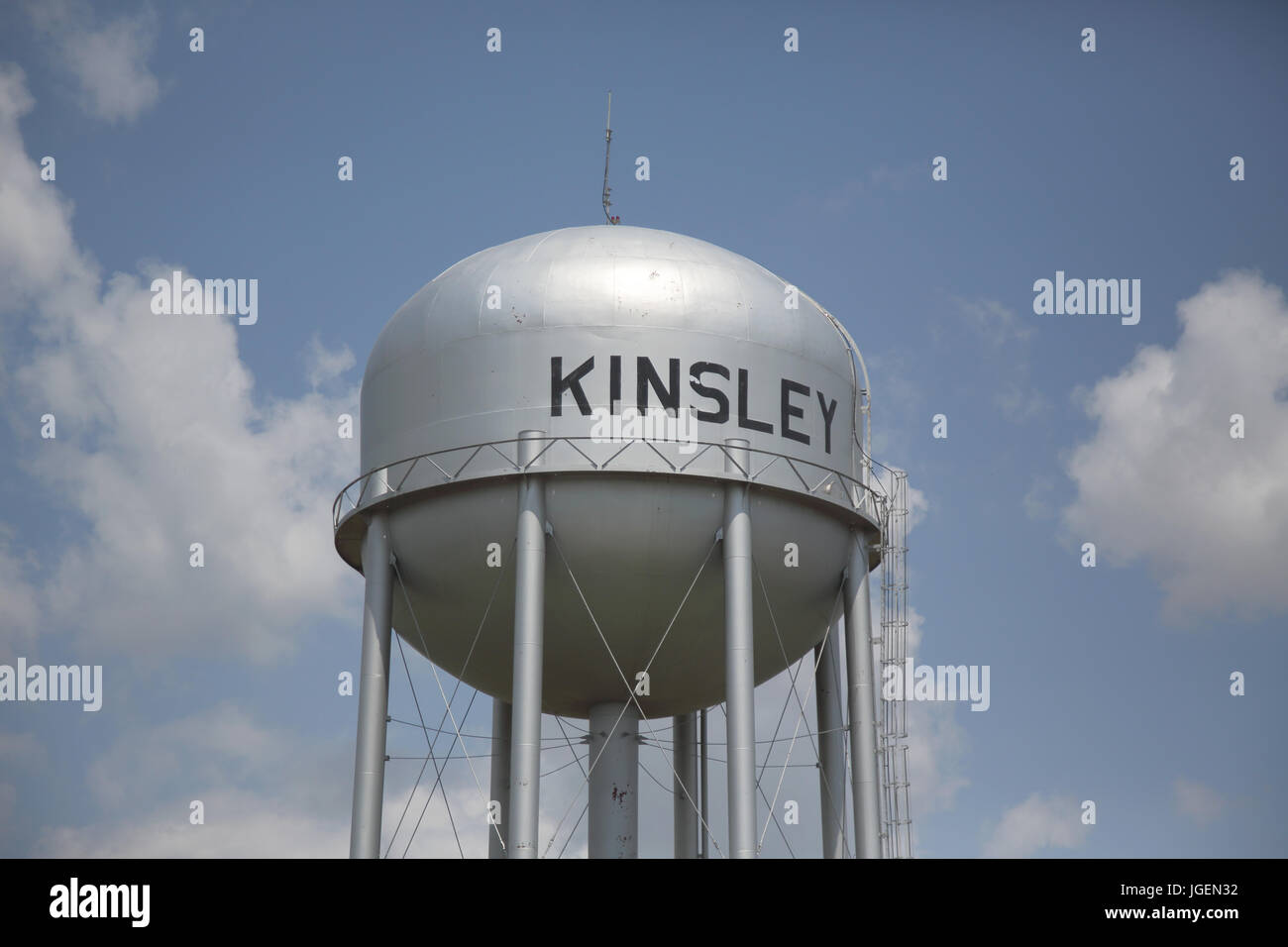 water tower in kinsley kansas, mid point between the coasts of the USA ...