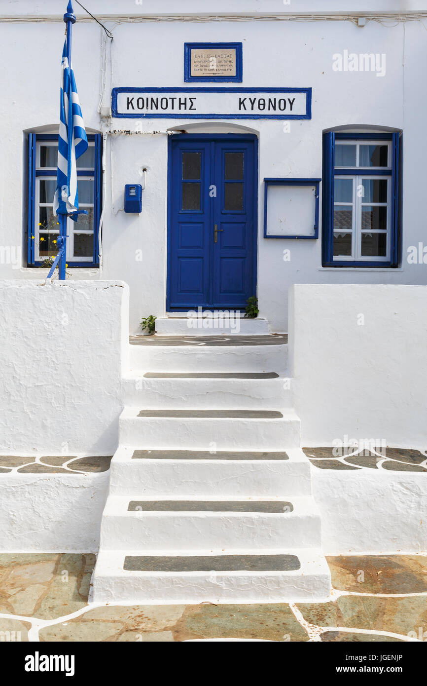 Architecture in Messaria village on Kythnos island in Greece Stock ...